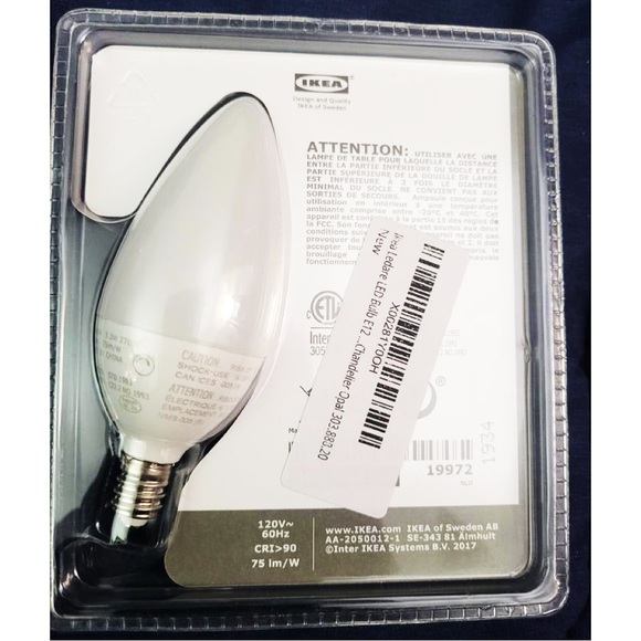 IKEA | Other | Ikea Ledare Led Light Bulb E2 40 Lumens Dimmable Chandelier Opal Soft White ...